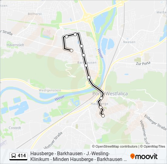 414 Route: Schedules, Stops & Maps - Pw-Hausberge, Sporthalle (Updated)