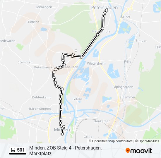 501 Route: Schedules, Stops & Maps - Petershagen (530 Uchte) (Updated)