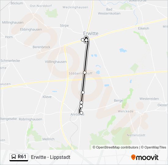 R61 Route: Schedules, Stops & Maps - Erwitte, Schulzentrum (Updated)