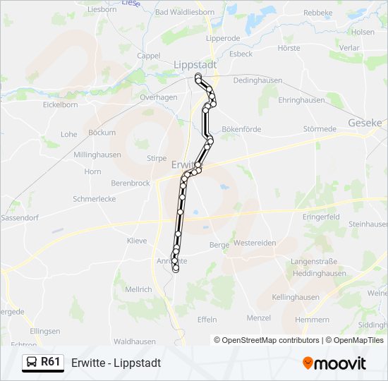r61 Route: Schedules, Stops & Maps - Anröchte, Handwerkerstraße (Updated)
