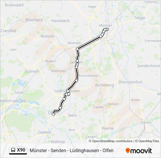 x90 Route: Schedules, Stops & Maps - Olfen, Mobilpunkt Stadthalle (Updated)