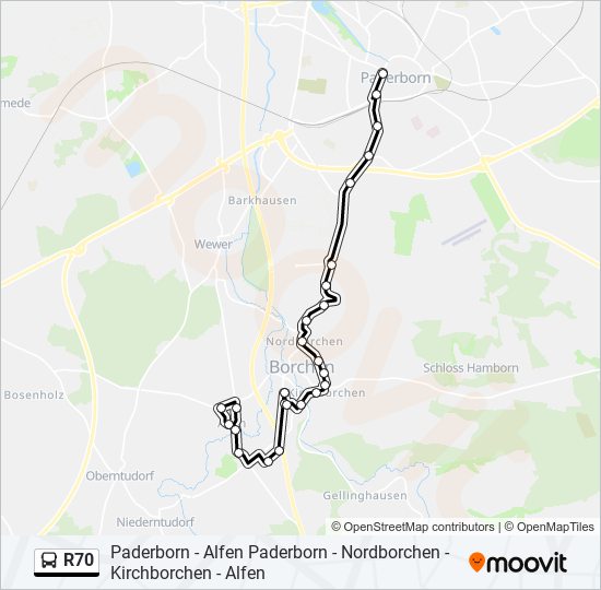 r70 Route: Schedules, Stops & Maps - Paderborn, Neuhäuser Tor (Updated)