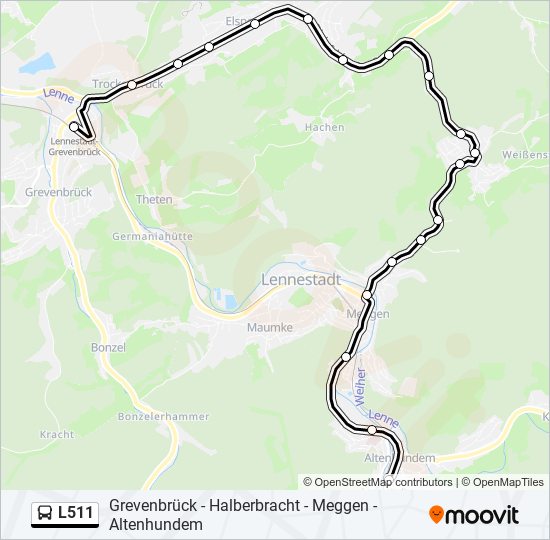 l511 Route: Schedules, Stops & Maps - Altenhundem Zob Bstg 2c (Updated)