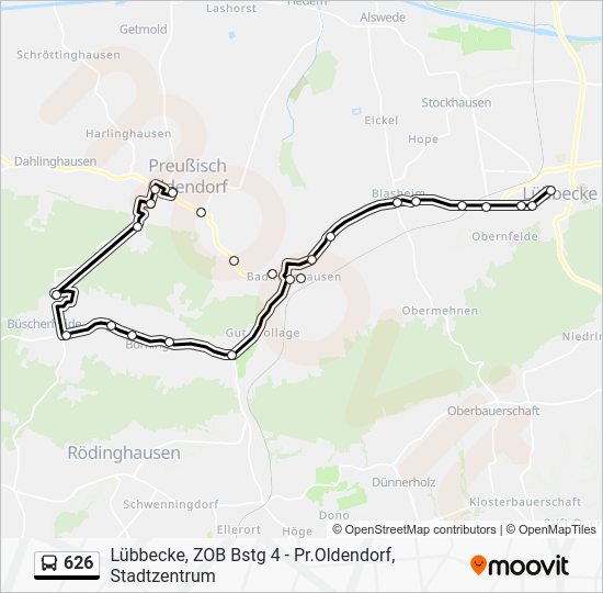626 Route: Schedules, Stops & Maps - Lübbecke (Updated)