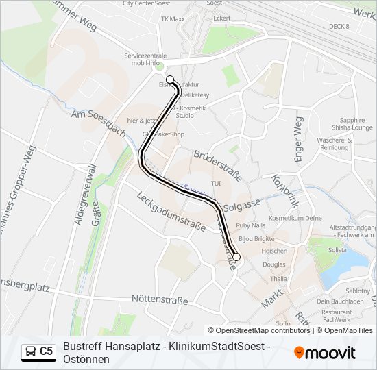 c5 Route: Schedules, Stops & Maps - Soest, Bahnhof/Brüdertor (Updated)