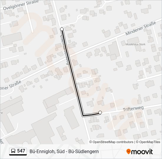 547 Route: Schedules, Stops & Maps - Bü-Südlengern, Mindener Straße (Updated)