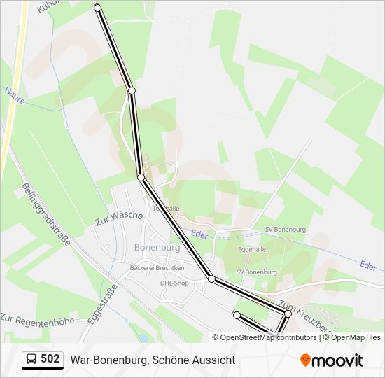 502 Route: Schedules, Stops & Maps - War-Bonenburg, Schöne Aussicht ...