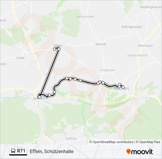 R71 Route: Schedules, Stops & Maps - Effeln, Schützenhalle (Updated)