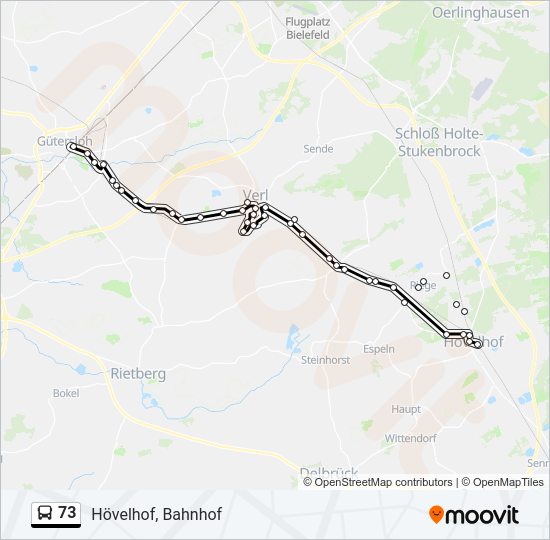 73 Route: Schedules, Stops & Maps - Hövelhof, Bahnhof (Updated)