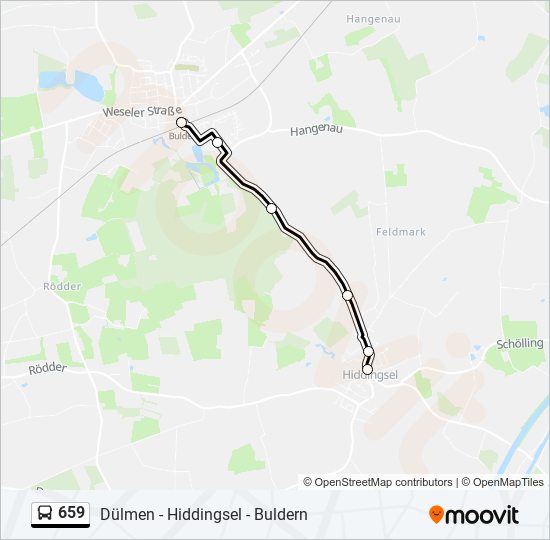 659 Route: Schedules, Stops & Maps - Hiddingsel, Kirche (Updated)