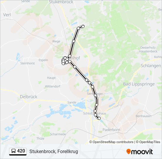 420 Route: Schedules, Stops & Maps - Stukenbrock, Forellkrug (Updated)