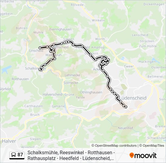 87 Route: Schedules, Stops & Maps - Lüd., Kulturhaus - Ri. Hochstrasse ...