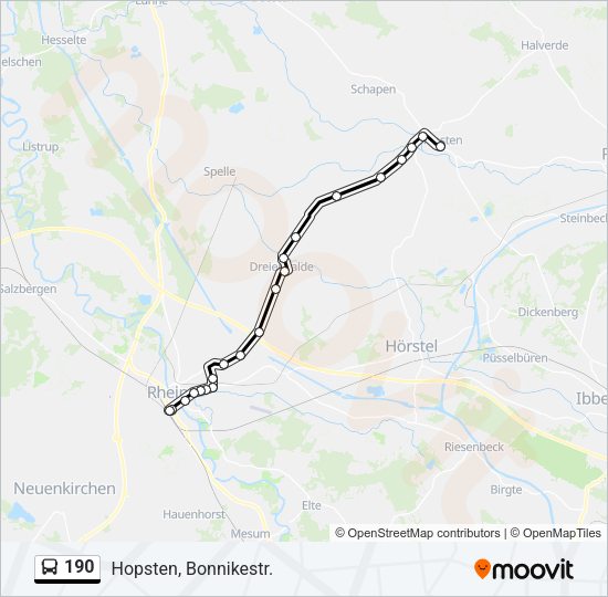 190 Route: Schedules, Stops & Maps - Hopsten, Bonnikestr. (Updated)