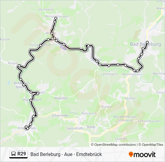 r29 Route: Fahrpläne, Haltestellen & Karten - Erndtebrück Zob ...