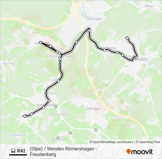 R42 Route: Schedules, Stops & Maps - Wenden Schulzentrum (Updated)