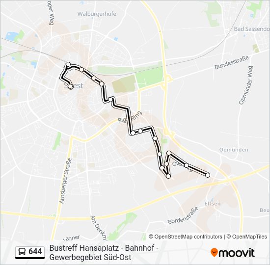 644 Route: Schedules, Stops & Maps - Soest, Bustreff Hansaplatz D (Updated)