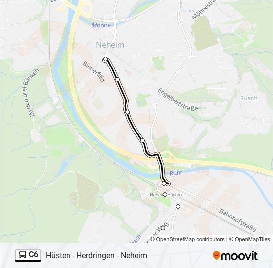 c6 Route: Schedules, Stops & Maps - Neheim, Busbahnhof B (Updated)