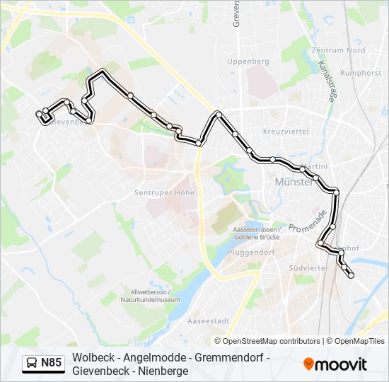 n85 Route: Schedules, Stops & Maps - Gievenbeck Heekweg (Updated)
