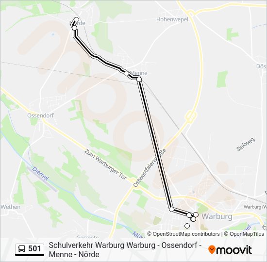 501 Route: Schedules, Stops & Maps - Warburg, Zob Warburg (Updated)