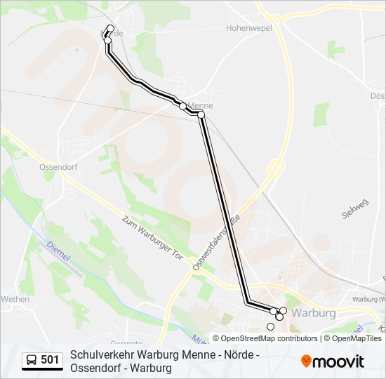 501 Route: Schedules, Stops & Maps - Warburg, Zob Warburg (Updated)