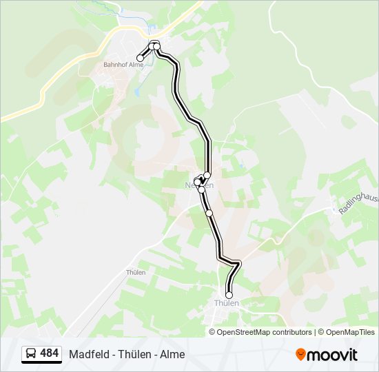 484 Route: Schedules, Stops & Maps - Thülen, Grundschule (Updated)