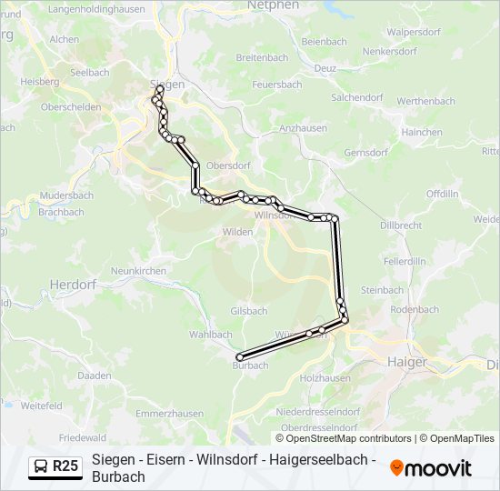 r25 Route: Schedules, Stops & Maps - Siegen Zob Bstg E (Updated)