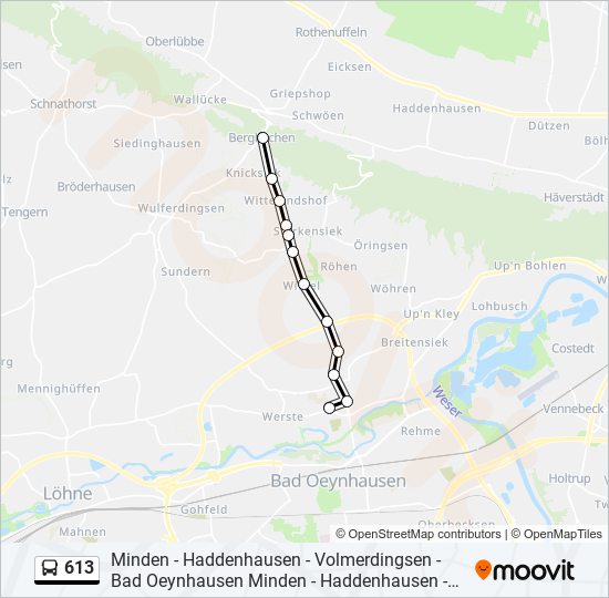 613 Route: Fahrpläne, Haltestellen & Karten - B.O-Bergkirchen, Kirche ...