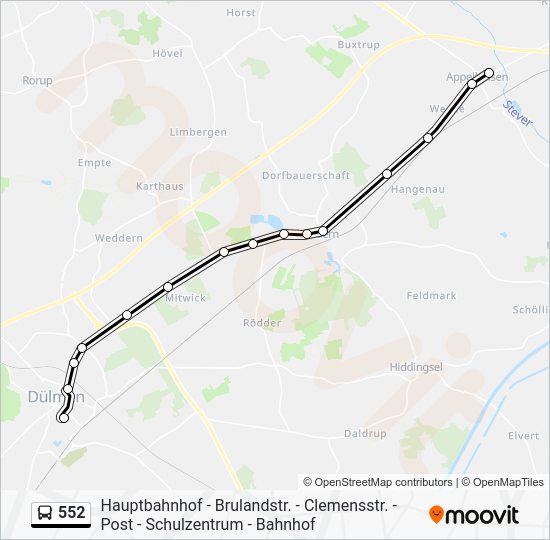 552 Route: Schedules, Stops & Maps - Dülmen, Schulzentrum Bstg B (Updated)