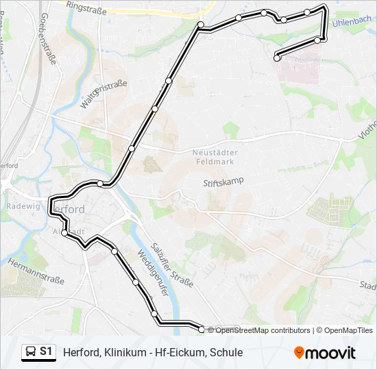 s1 Route: Schedules, Stops & Maps - Herford, GS Friedenstal (Updated)