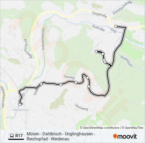 r17 Route: Schedules, Stops & Maps - Dreis-Tiefenbach Stillingplatz ...