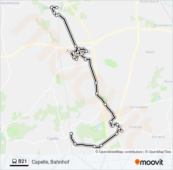 b21 Route: Schedules, Stops & Maps - Capelle, Bahnhof (Updated)