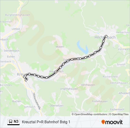 n3 Route: Schedules, Stops & Maps - Kreuztal P+R Bahnhof Bstg 1 (Updated)
