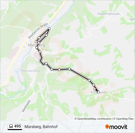 495 Route: Schedules, Stops & Maps - Marsberg, Bahnhof (Updated)