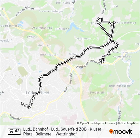 43 Route: Schedules, Stops & Maps - Lüd., am Waldberg (Updated)