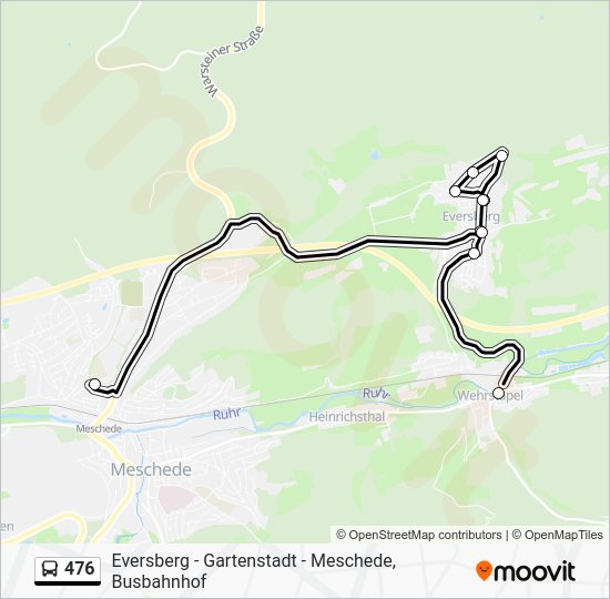 476 Route: Schedules, Stops & Maps - Meschede, Pulverturm/Gymnasium ...