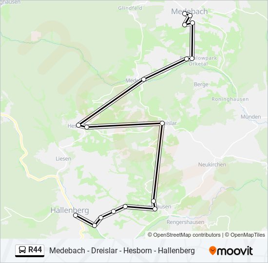 r44 Route: Schedules, Stops & Maps - Hallenberg, Heinrich-Hugo-Platz ...