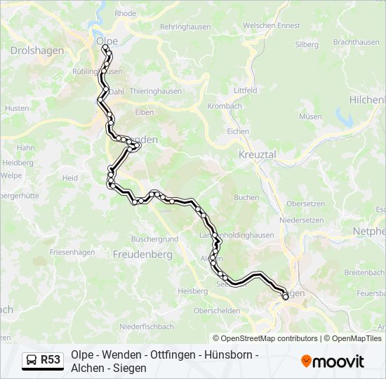 r53 Route: Schedules, Stops & Maps - Olpe Zob Bstg 10 (Updated)