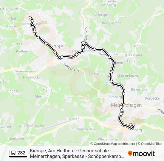 282 Route: Schedules, Stops & Maps - Meinerzh., Schule Wahr (Updated)