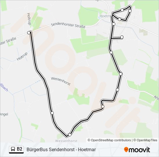 b2 Route: Schedules, Stops & Maps - Hoetmar, Abzw. Wessenhorst (Updated)