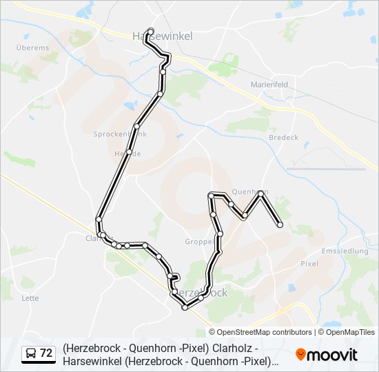 72 Route: Schedules, Stops & Maps - Harsewinkel, Zob (Updated)