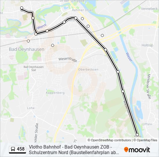 458 Route: Schedules, Stops & Maps - Vlotho, Bahnhof (Updated)