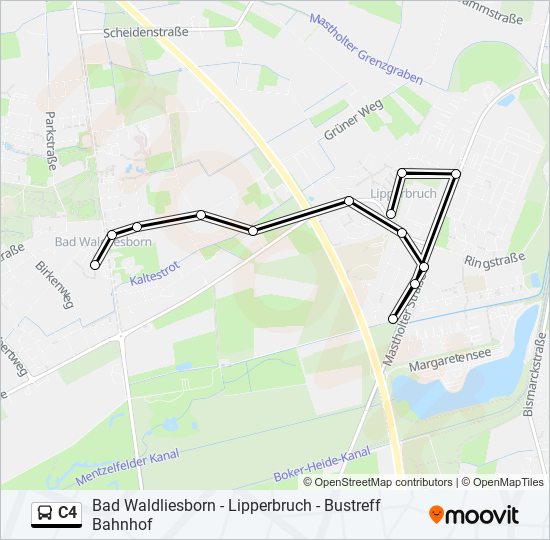 c4 Route: Fahrpläne, Haltestellen & Karten - Bad Waldliesborn, Braukhof ...