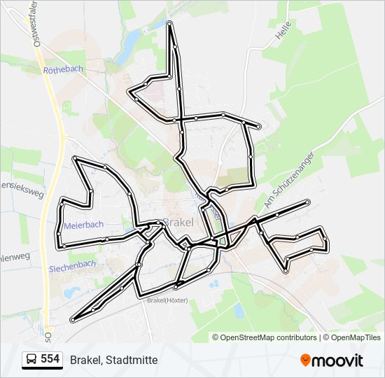 554 Route: Schedules, Stops & Maps - Brakel, Stadtmitte (Updated)
