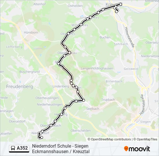 a352 Route: Schedules, Stops & Maps - Kreuztal P+R Bahnhof Bstg 1 (Updated)