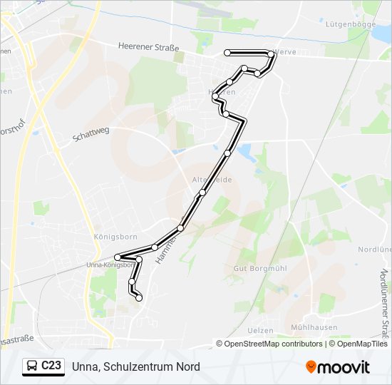 c23 Route: Schedules, Stops & Maps - Unna, Schulzentrum Nord (Updated)