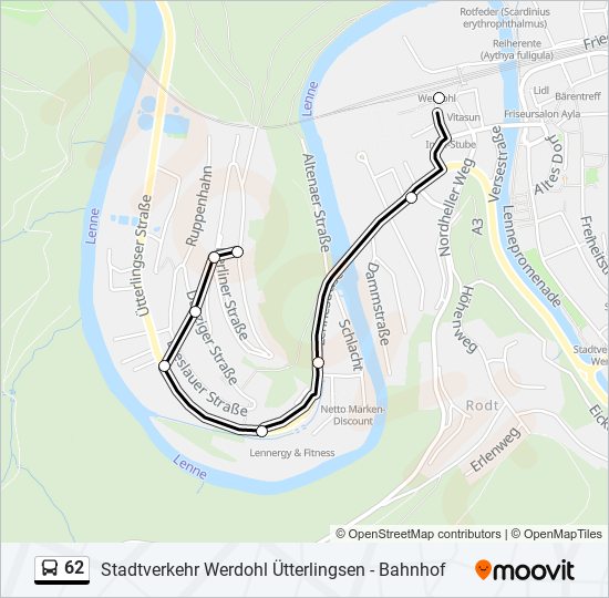 62 Route: Schedules, Stops & Maps - Werdohl, Bahnhof - Steig 3 (Updated)