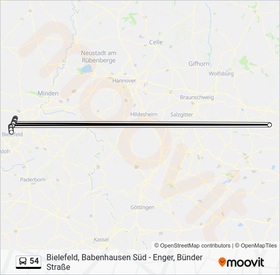 54 Route: Schedules, Stops & Maps - Enger, Bünder Straße (Updated)