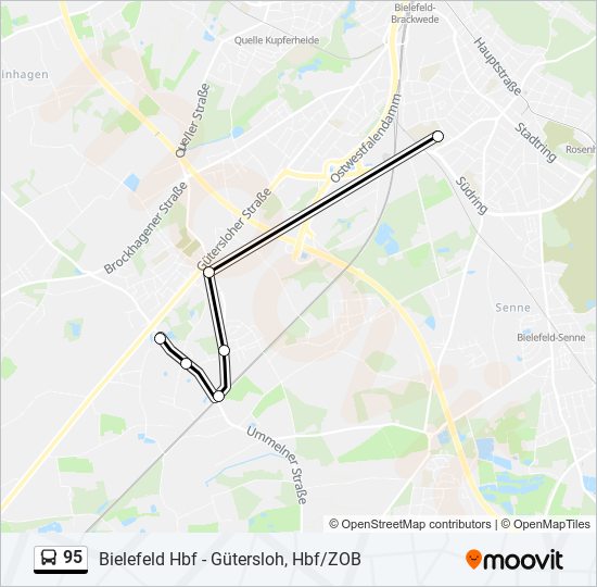 95 Route: Schedules, Stops & Maps - Bielefeld, Brackwede Gymnasium ...