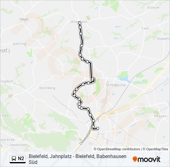 n2 Route: Schedules, Stops & Maps - Bi-Jöllenbeck, Dorf (Updated)