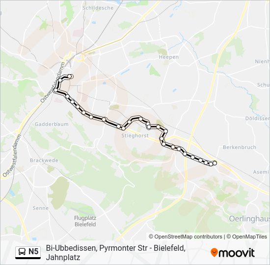 n5 Route: Schedules, Stops & Maps - Bi-Ubbedissen, Pyrmonter Str (Updated)
